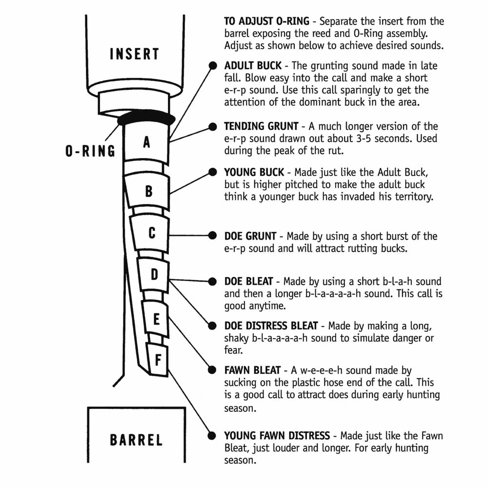 6-Way Adjustable Deer Grunt Call - Buck Gardner Calls
